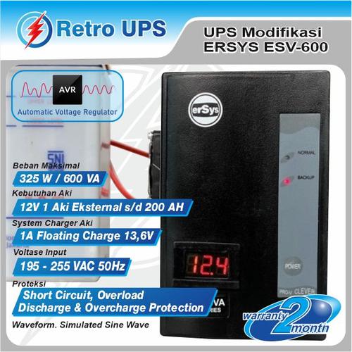 Jual UPS Modifikasi ERSYS ESV-600VA Solusi Power Inverter Otomatis ...