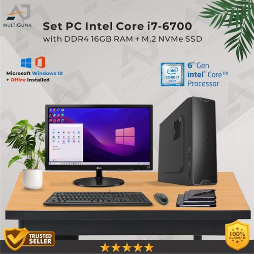Jual Set PC Slim Intel Core i7-6700 Gen-6 RAM 16GB SSD Rakitan Office ...