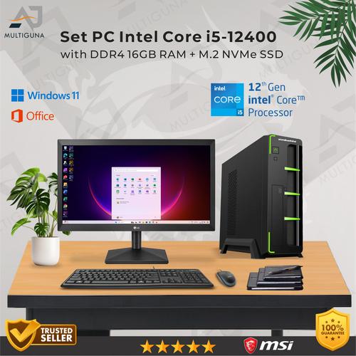 Jual Set PC Slim Intel Core i5-12400 Gen-12 RAM 16GB SSD Rakitan Office ...