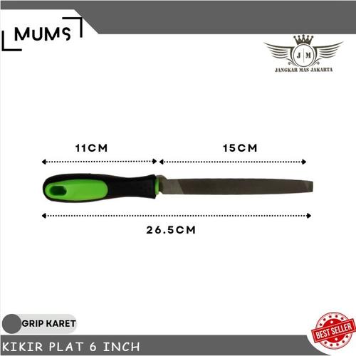 Jual Alat Kikir Besi Plat Kasar Gepeng Gagang Karet Fitter Flat File 6 ...
