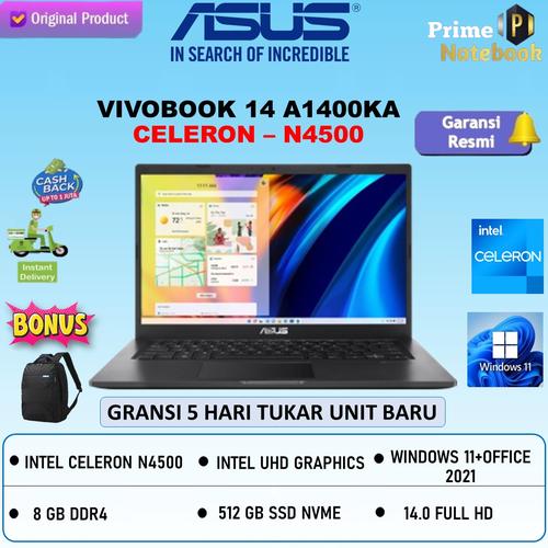 Jual ASUS Vivobook 14 A1400KA N4500 DDR4 4GB/8GB 256GB/512GB SSD 14 ...