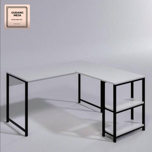 Jual meja kerja murah letter L meja kantor karyawan staff komputer ...
