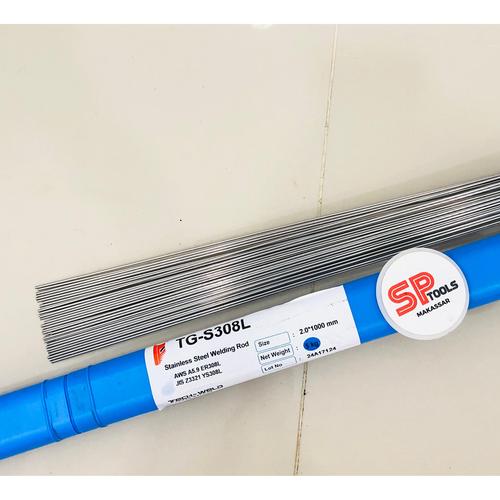 Jual KAWAT LAS TIG ARGON STAINLESS WELDING ROD TECHWELD 2.0MM 2MM X 100CM 1 METER TG-S308L ...