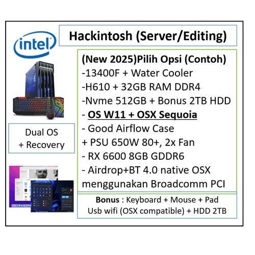 Jual PC Hackintosh Core i5 10400 32GB Nvme 512GB RX 6600 8GB W11 Monterey - G12 i7 H1 - Jakarta ...