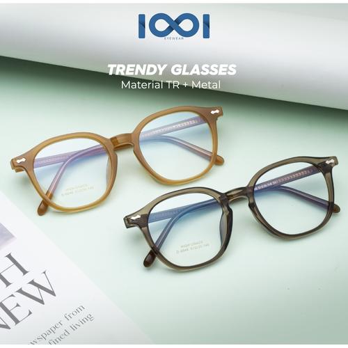 Promo Kacamata Minus Metal TR90 Frame Bulat Anti Blue Light Fashion ...