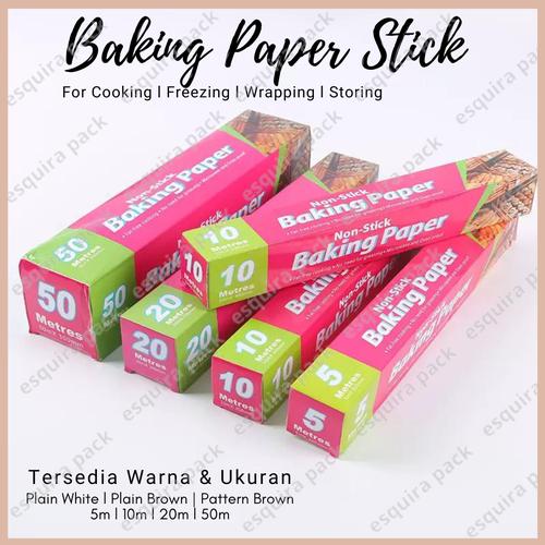 Jual Non-Stick Baking Paper / Kertas Roti / 05M/ 10M/ 20M/ 50M - Brown ...