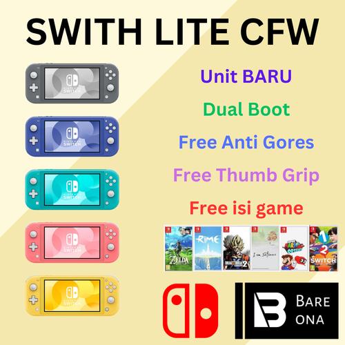 Jual Nintendo Switch Lite CFW 128GB 256GB 512GB PICOFLY Full Game Dual Boot BARU NEW (Console ...