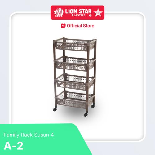 Promo LION STAR Rak Susun Plastik Serbaguna Family Rack 4 Tingkat A-2 ...