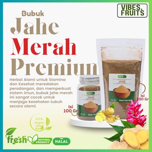 Jual Premium Bubuk Jahe Merah 100 / 200 Gram Red Ginger Powder Organik ...