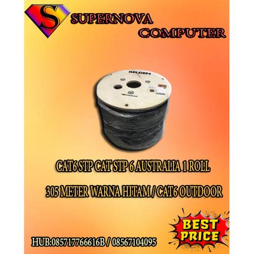Jual CAT6 STP CAT STP 6 AUSTRALIA 1 ROLL 305 METER WARNA HITAM / CAT6 ...