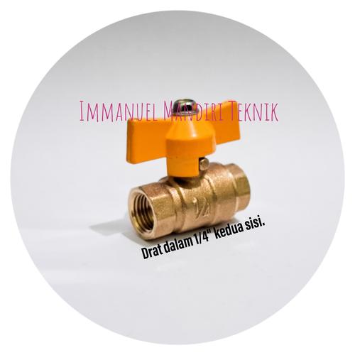 Jual Ball valve female 1/4 mini kuningan / Stop kran 1/4 drat dalam ...