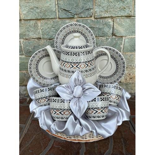 Jual Parcel keramik Tea Set Cantik Merah Lebaran/Natal/Tahun Baru/Imlek ...