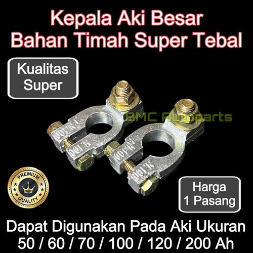 Jual Kepala Aki Timah BESAR / Terminal Klem Accu Mobil N100 TIMAH Tebal ...