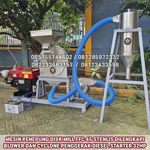Jual MESIN PENEPUNG FFC 45 STENLIS + BLOWER PENGGERAK DIESEL 32HP MESIN ...