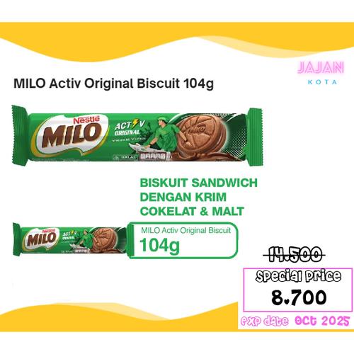 Jual MILO ACTIV ORIGINAL Biscuit 104 gram - Kota Bekasi - jajankota ...