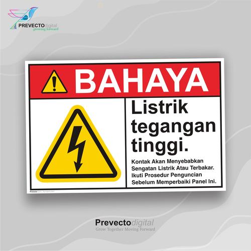Jual Sticker Safety K3 Rambu Bahaya Panel Listrik Tegangan Tinggi ...