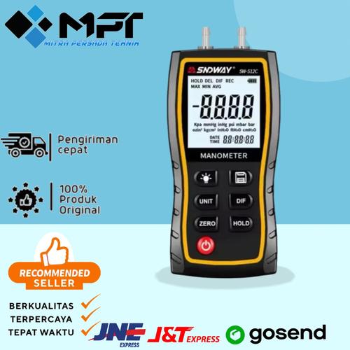 Jual SNDWAY SW-512 Series Digital Manometer Air Pressure Gauge +-103.42 KPa 0.01 Resolution air ...