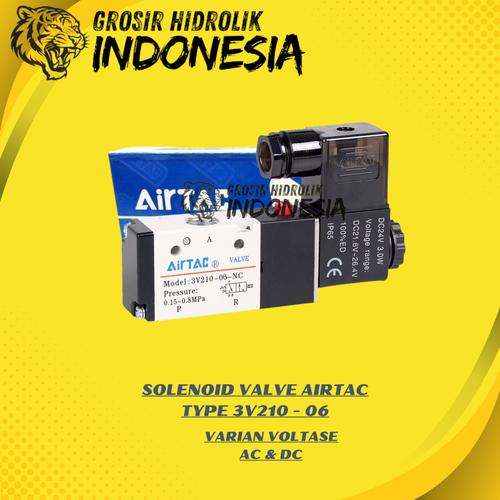 Jual SOLENOID VALVE 3V210-06 SELENOID VALVE AIRTAC TYPE 3V210 06 AC220 ...