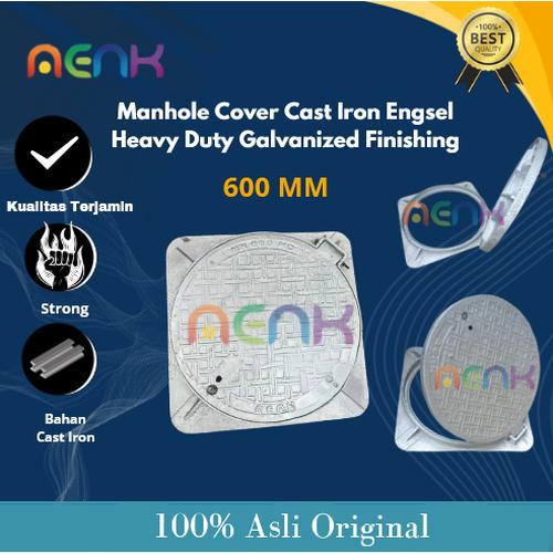 Jual Manhole Cover Cast Iron Engsel Heavy Duty 600 MM Galvanized ...