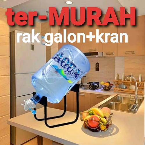Jual Rak galon kaki galon tatakan galon dudukan galon besi kokoh +keran ...