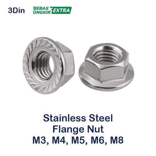 Jual M3 M4 M5 M6 M8 Stainless Steel Flange Nut Mur Topi - M4 - Kota Tangerang - 3Din Jakarta ...