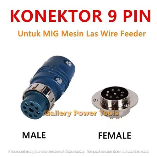 Jual Konektor 9 Pin Male Socket Female Connector 9Pin utk Mig Mesin Las ...