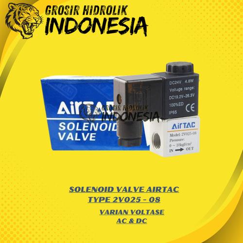Jual SOLENOID VALVE 2V025-08 SELENOID VALVE AIRTAC TYPE 2V025 08 AC220 ...