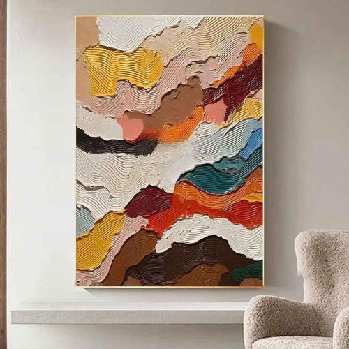 Promo lukisan abstrak colour full modern painting art lebar 80 tinggi ...