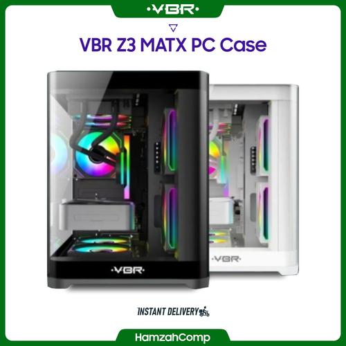 Jual VBR Z3 Modern Curve Dual Chamber White & Black PC Case - Hitam ...