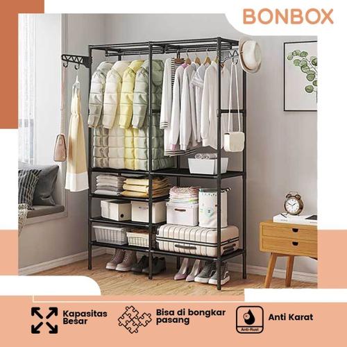 Jual BONBOX Rak Gantungan Baju Stand Hanger Lemari Pakaian Rak ...