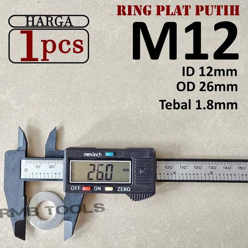 Jual Ring Plat Putih M12 x 26 Galvanis / Washer Plate M12 Galvanis ...