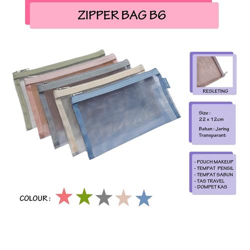 Jual Zipper Bag B6 / Tempat Pensil / Tas Jaring Resleting / Pouch ...