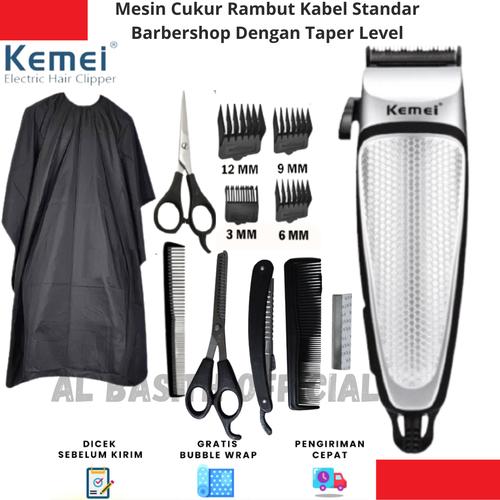 Jual Mesin Cukur Rambut Kemei Profesional Hair Clipper Standar Barbershop Paket Lengkap Alat ...
