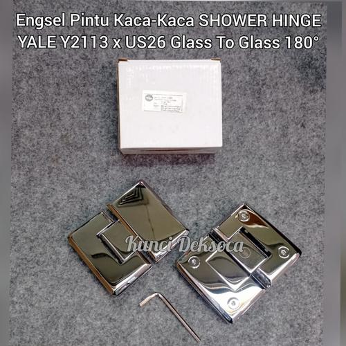 Jual shower hinge glass to glass YALE / SHOWER HINGE kaca ke kaca Y2113 ...