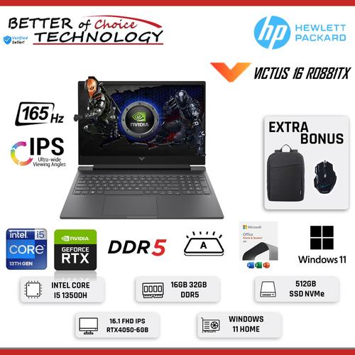 Jual Hp Victus 16 R0881tx Intel i5 13500h Ram 16gb 512gb Rtx4050-6gb 16 ...