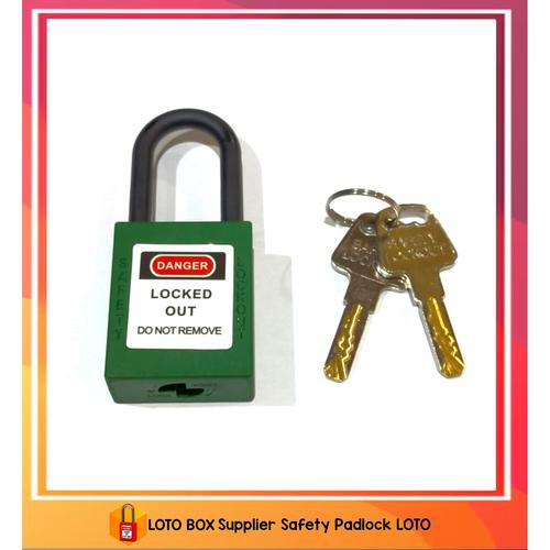 Jual Safety Padlock 38mm Nylon shackle Insulated Green / Hijau Gembok ...