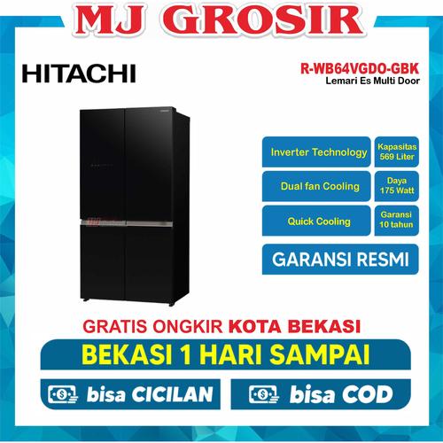 Jual KULKAS HITACHI R-WB 64 VGDOGBK LEMARI ES 4 PINTU SIDE BY SIDE ...