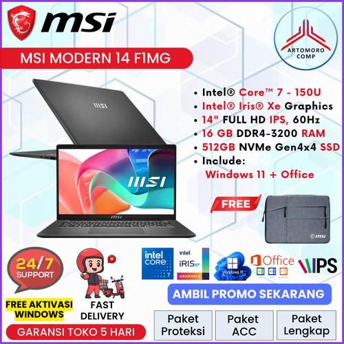Promo MSI Modern 14 F1MG Intel Core 7 150U 16gb 512gb Win11 +OHS 14 ...