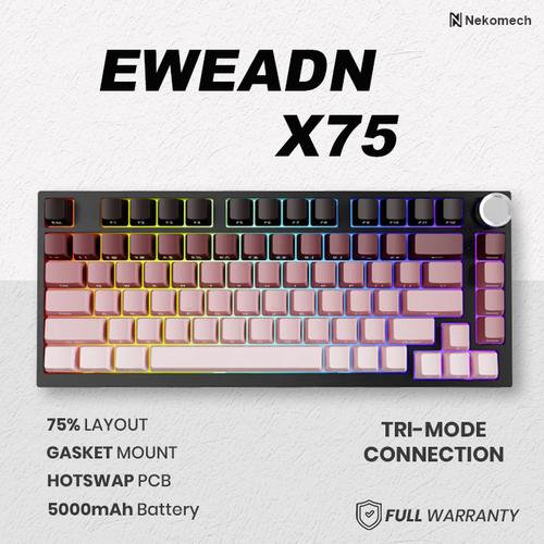 Jual EWEADN X75 - 75% Wireless Mechanical Keyboard Full Hotswap Gasket ...