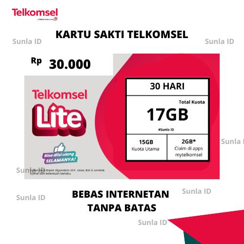 Jual Kartu Telkomsel Lite 17gb | 30 Hari - Jakarta Barat - Sunla.ID ...