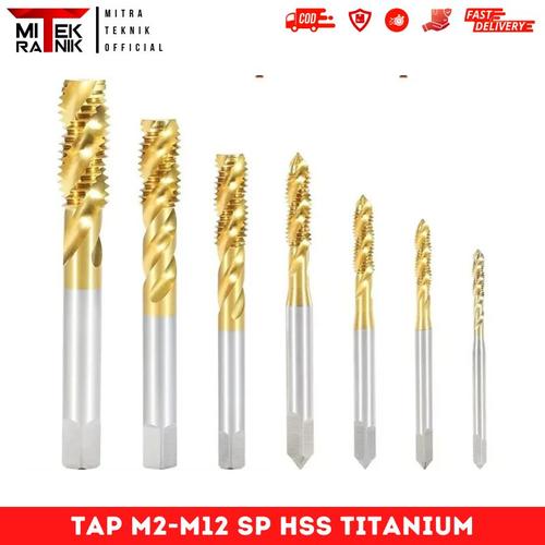 Jual Pembuat Drat Baut Tap Mesin M2 M2.5 M3 M3.5 M4 M5 M6 M8 M10 M12HSS Titanium Spiral Flute ...