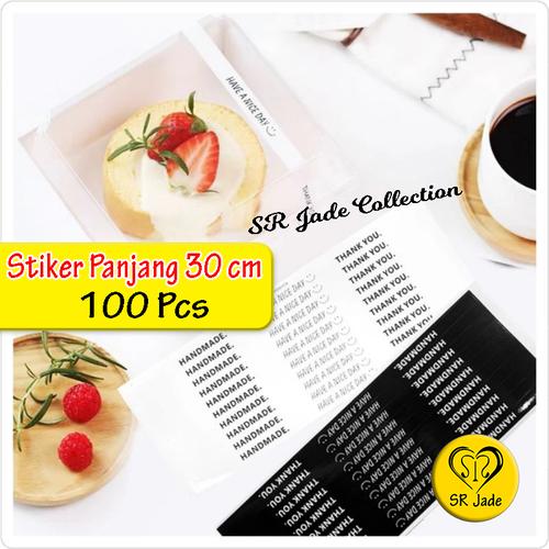 Jual 100pcs Stiker Panjang 30cm Handmade Sticker Label Paper Box Kue ...