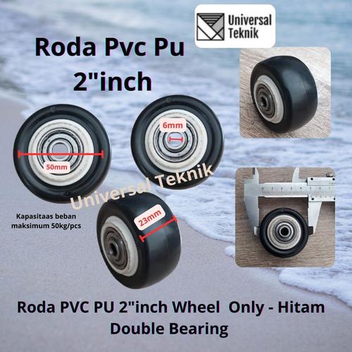Jual Roda Pvc/Pu 2 inch - Bearing Wheel Only - 2 inch Roda saja - Hitam ...