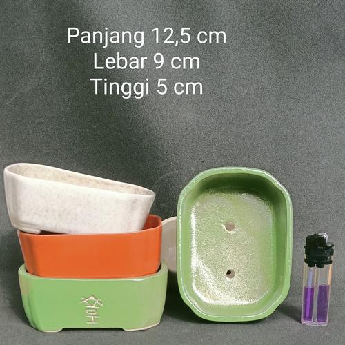 Jual Pot keramik kotak panjang 12,5 cm lebar 9 cm tinggi 5 cm - Kab ...