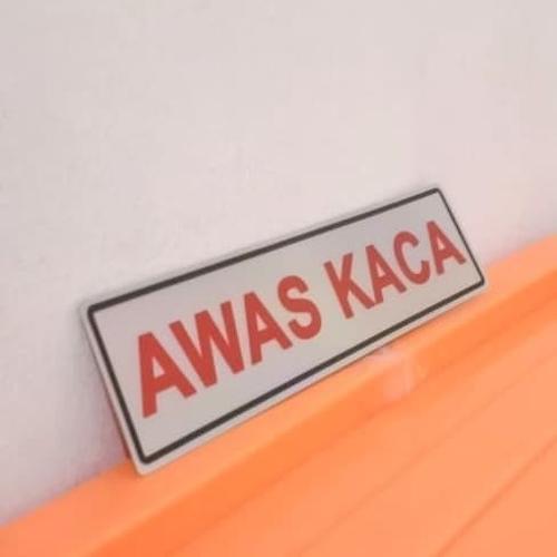 Jual LABEL AWAS KACA RAMBU K3 SAFETY UKURAN 4.5X18CM - Jakarta Barat ...