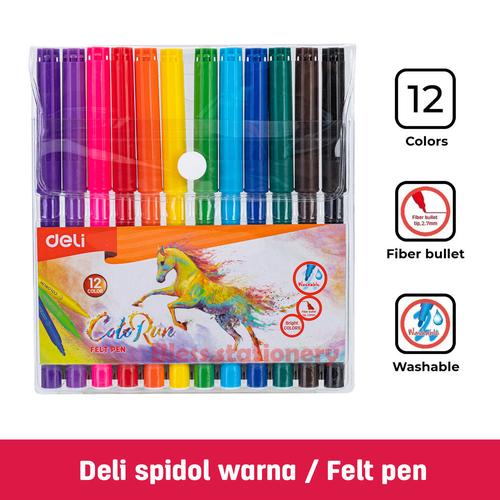 Jual Deli Spidol warna Coloring marker Felt pen Spidol warna warni ...