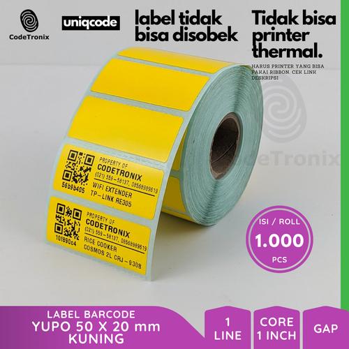 Jual Label Stiker Kertas Barcode Asset Uniqcode Yupo 50x20mm 1 Line ...