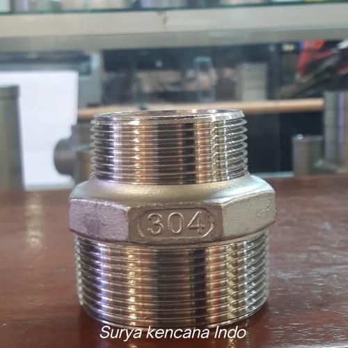Jual double nepel reducer stainless 304 drat 1 1/2" × 3/4" inch - Jakarta Barat - surya kencana ...