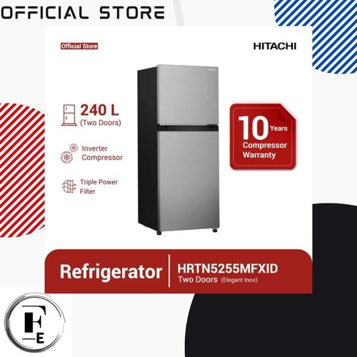 Promo Hitachi Kulkas Kecil 2 Pintu Small 2 Door Refrigerator HRTN5255MFXID Kulkas Inverter ...