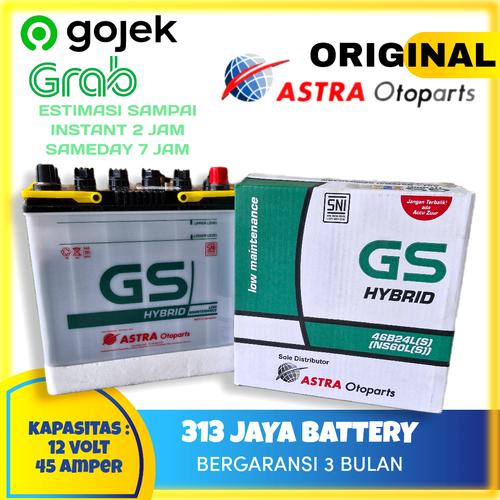 Jual AKI GS ASTRA NS60LS / 46B24LS HYBRID (aki basah) 12 volt 45 amper ...